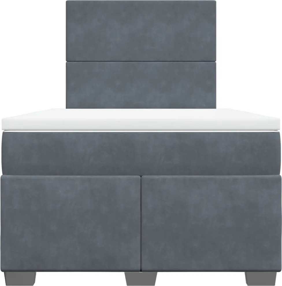 Box spring postel s matrací tmavě šedá 120 x 200 cm samet 3293177