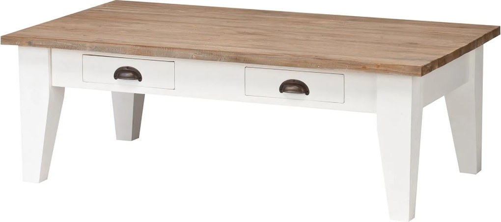 Stolek - lavice Milton white&natural 130x75x45cm