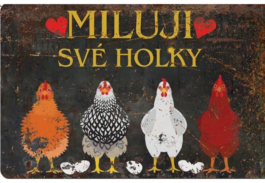 Plechová cedule Miluji své holky Velikost: A4 (30 x 20 cm)