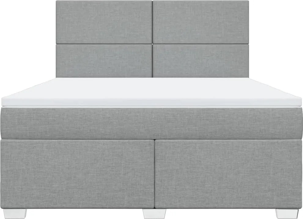 Box spring postel s matrací světle šedá 180 x 200 cm textil 3290560