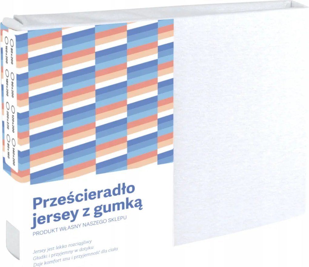 Prostěradlo Jersey S Gumičkou Bílé 200X220, Bavlněné, Matné Na Matrace