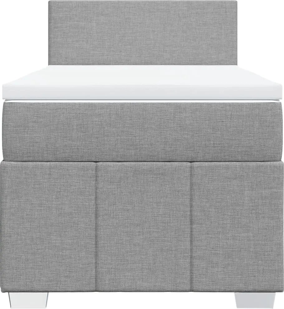 Box spring postel s matrací světle šedý 100 x 200 cm textil 3286972