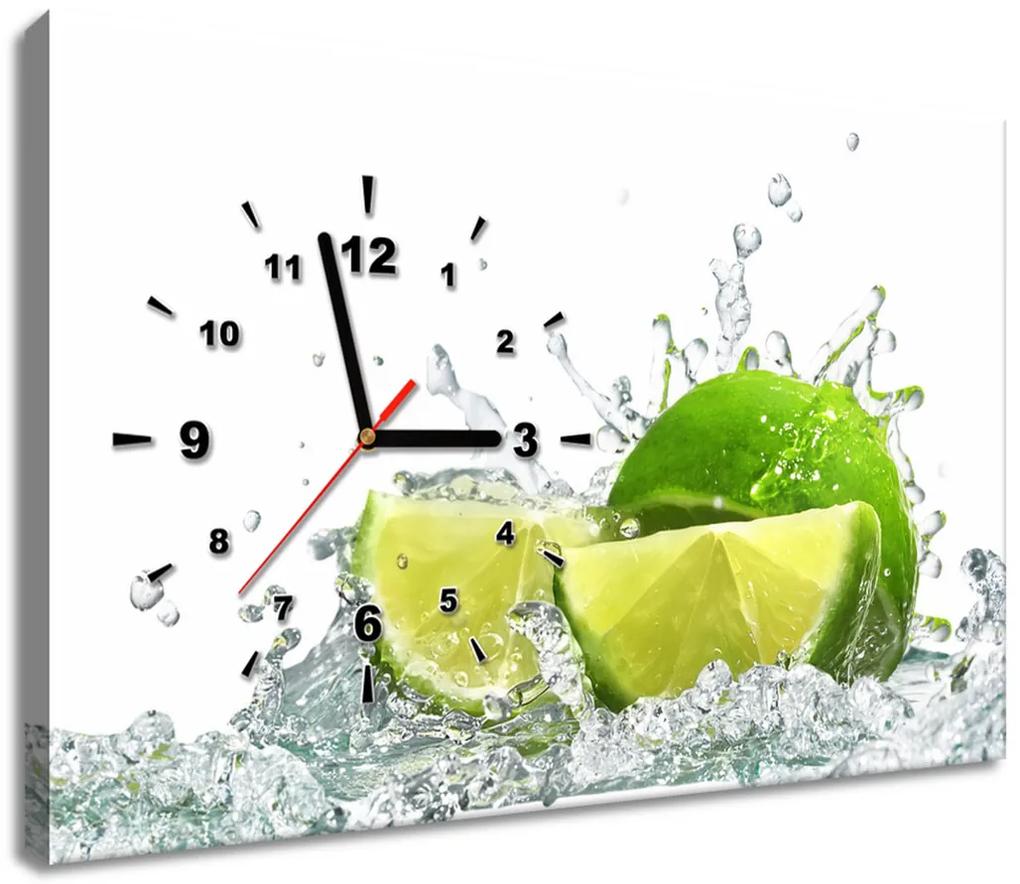 Gario Obraz s hodinami Zelená limetka Rozměry: 40 x 40 cm
