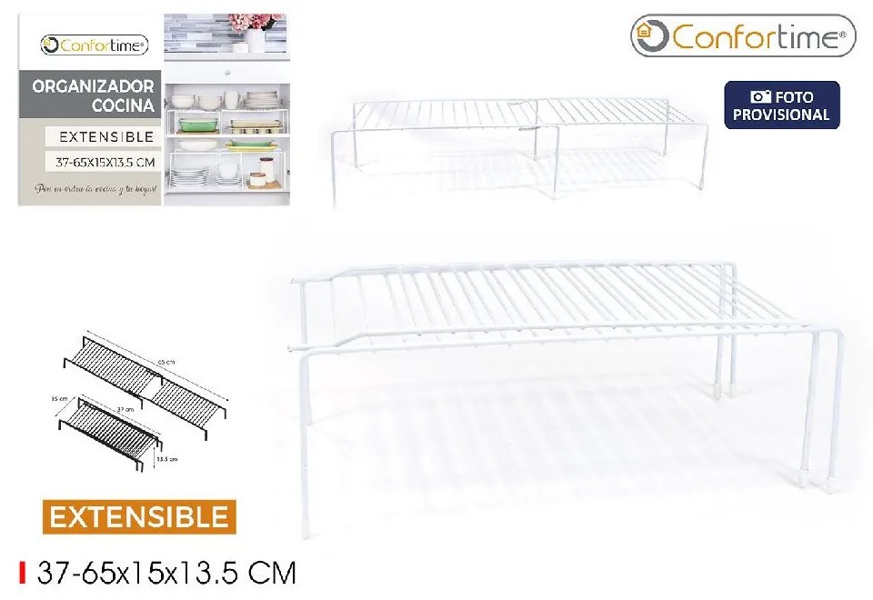 CONFORTIME Přídavná police, roztahovací, výsuvná, bílá, 37-65cm x 15 EXTENSIBLE1