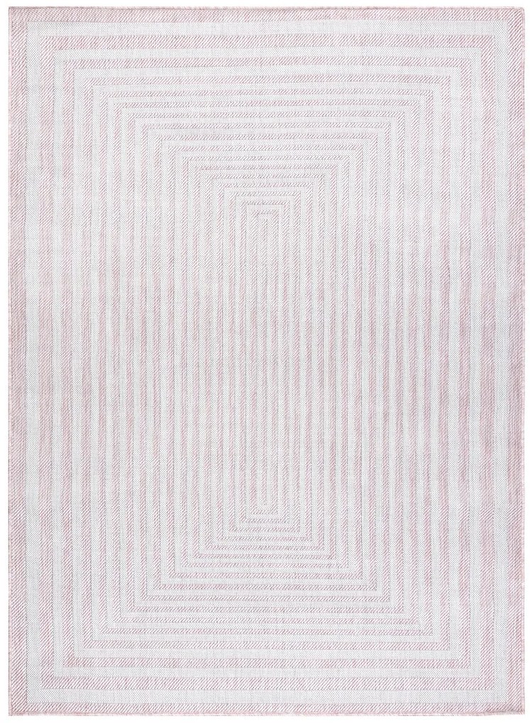 Dywany Łuszczów Kusový koberec Sion Sisal Labirinth 22376 pink/ecru – na ven i na doma - 80x150 cm