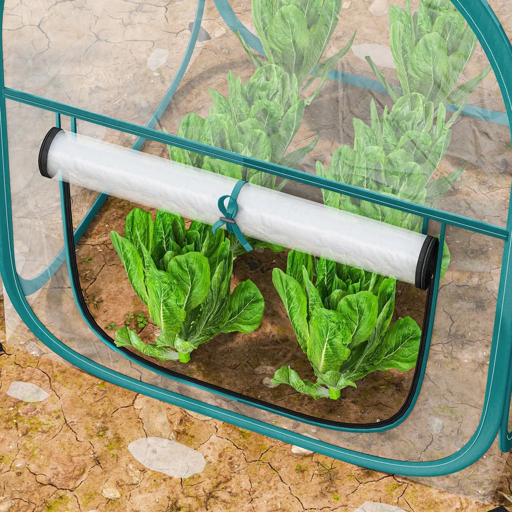 Outsunny Mini Zahradní Skleník, Mini Transparentní PVC Pop-Up Skleník, Zimní Stan pro Vnitřní nebo Venkovní Použití, pro Zeleninu, Rostliny, Květiny,