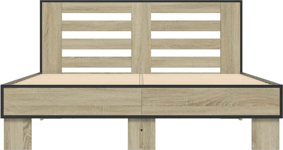 Rám postele dub sonoma 120 x 200 cm kompozitní dřevo a kov 3280108