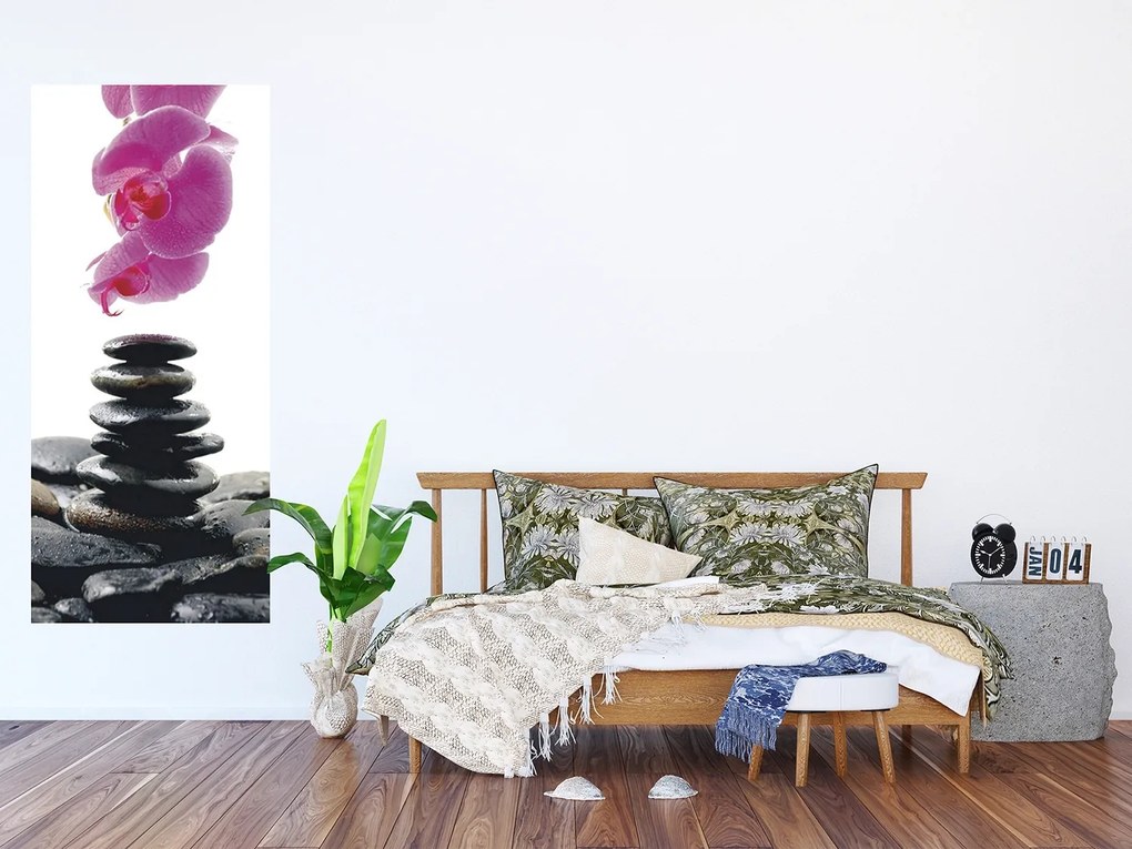 Vliesová fototapeta na zed' Zenové Kameny a Orchidej | 202 x 90 cm | DFTNV2857
