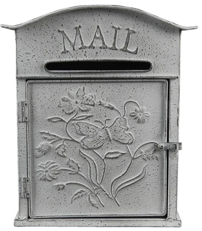 Světle šedá retro poštovní schránka Mail – 26x10x31 cm