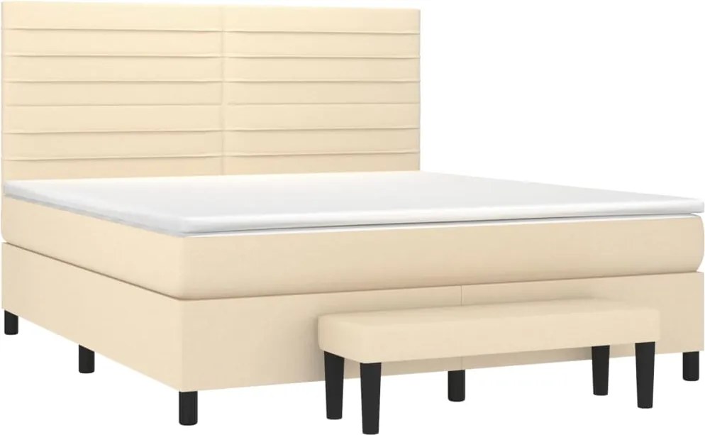 Box spring postel s matrací krémová 160x200 cm textil 3136690
