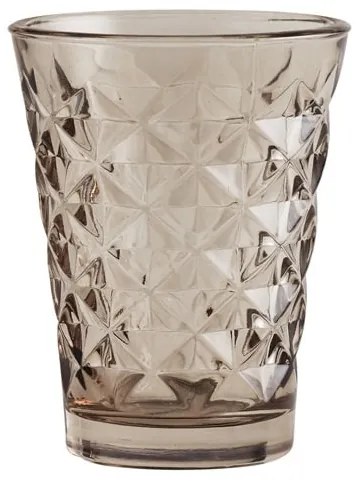 Tine K Home Svícen Facet glass Sand 10 cm, béžová barva, sklo