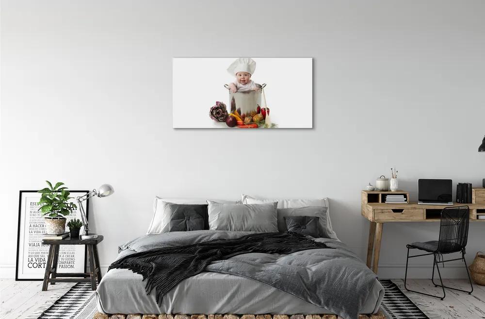 Obrazy na plátně Dětské zeleniny v hrnci 125x50 cm