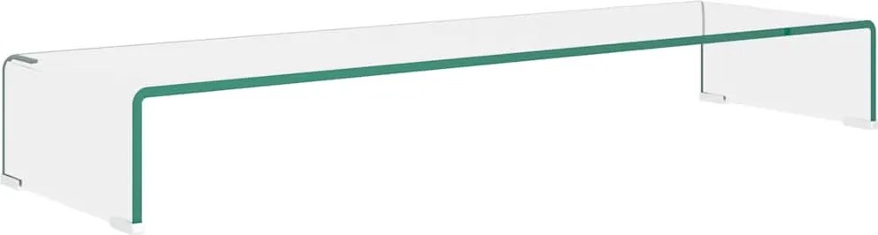 TV stolek / podstavec na monitor čiré sklo 100x30x13 cm 244131