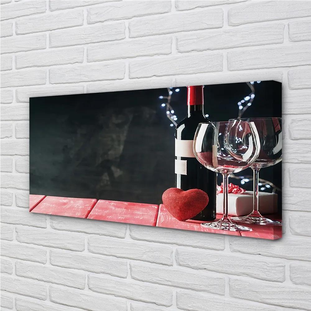 Obrazy na plátně Heart of glass sklenice na víno 100x50 cm