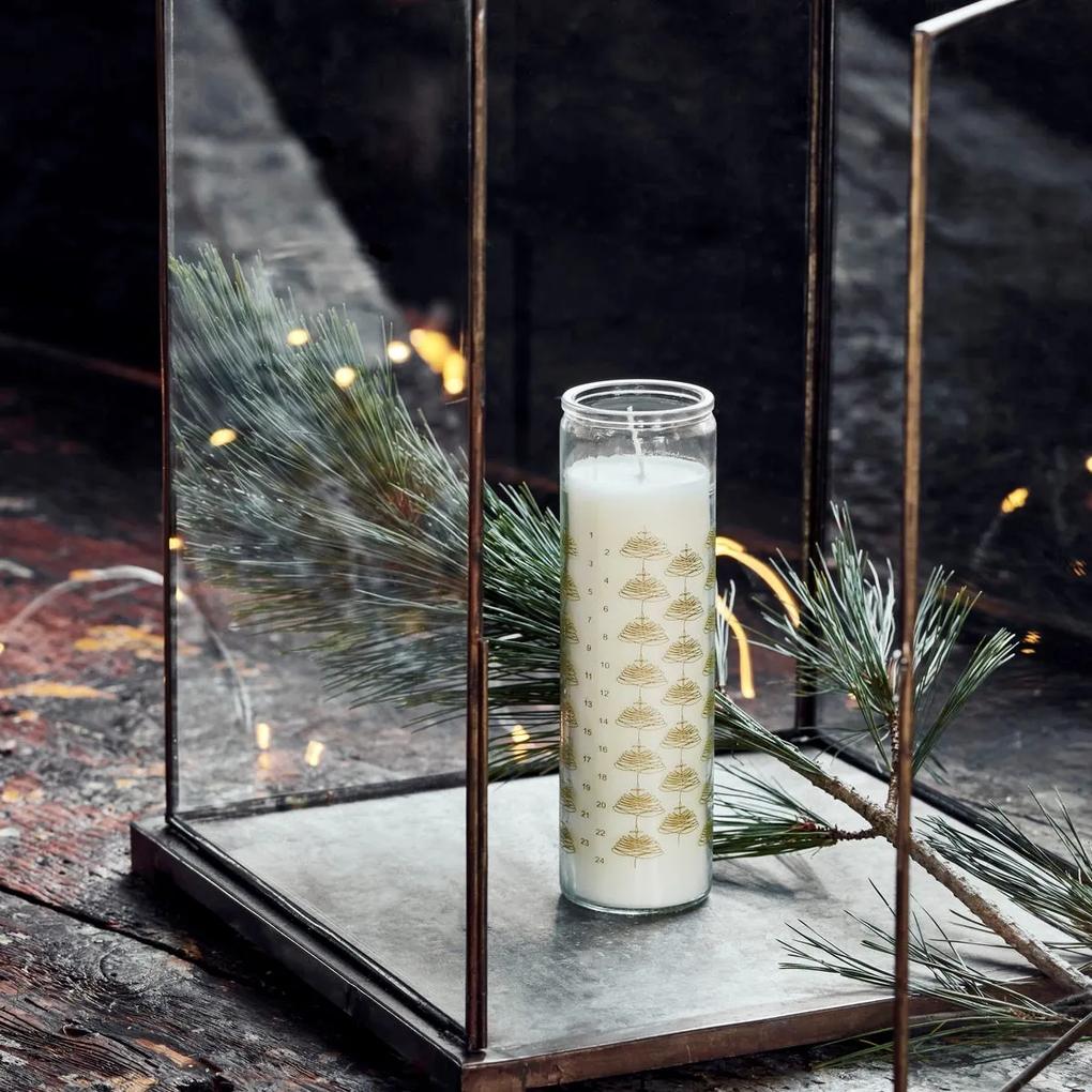 Adventní svíčka s čísly ve skle výška 21 cm House Doctor - zlatá