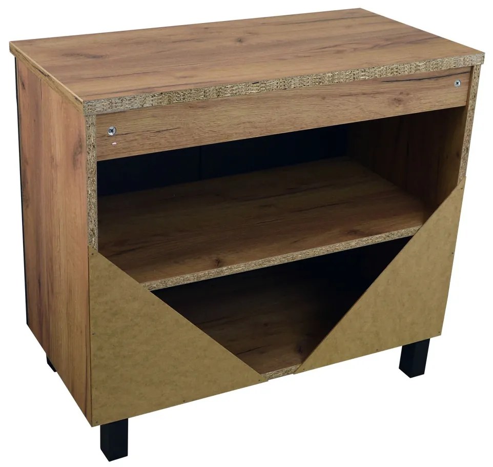 Comodo Koupelnová skříňka pod deskové umyvadlo ROSO GOB 80-HD - zlatý dub/černá