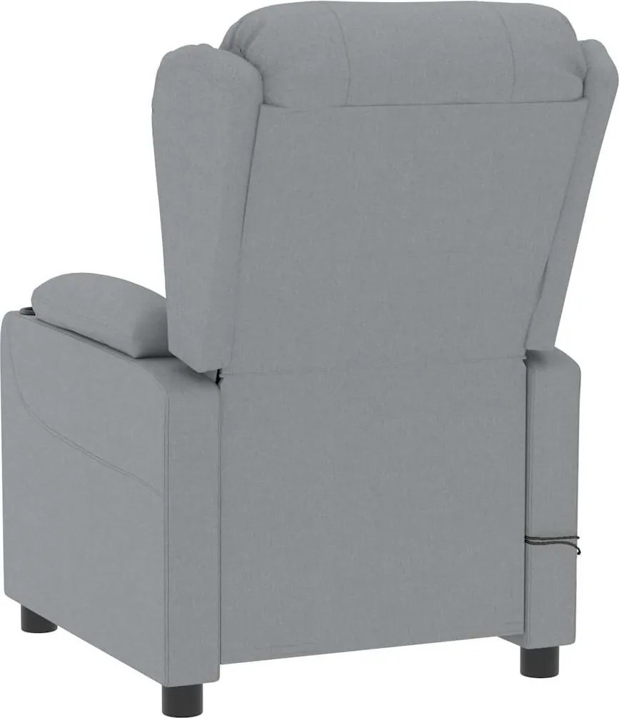Elektrické masážní křeslo světle šedé textil 3098789