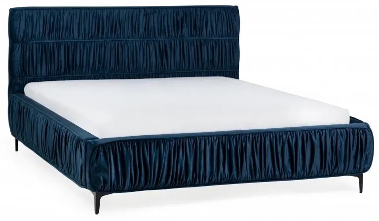 Čalouněná postel Pallani 160 x 200 tmavě modrá