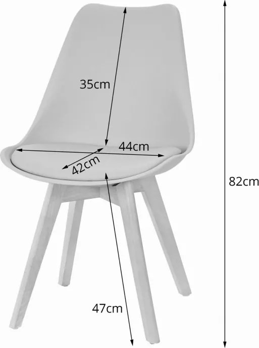 Šedá židle BALI MARK s bukovými nohami, tmavě šedý sedák
