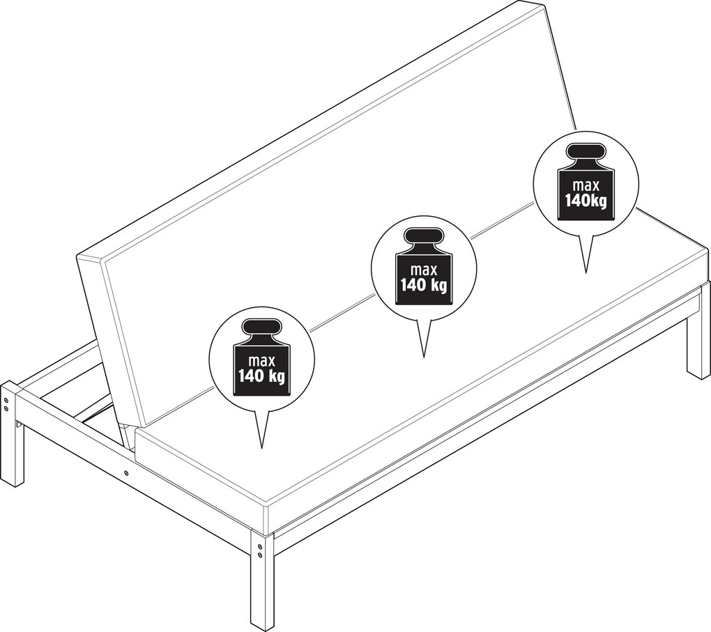 Tchibo - Zahradní lavice 2 v 1 – dvojité lehátko - barva: šedá