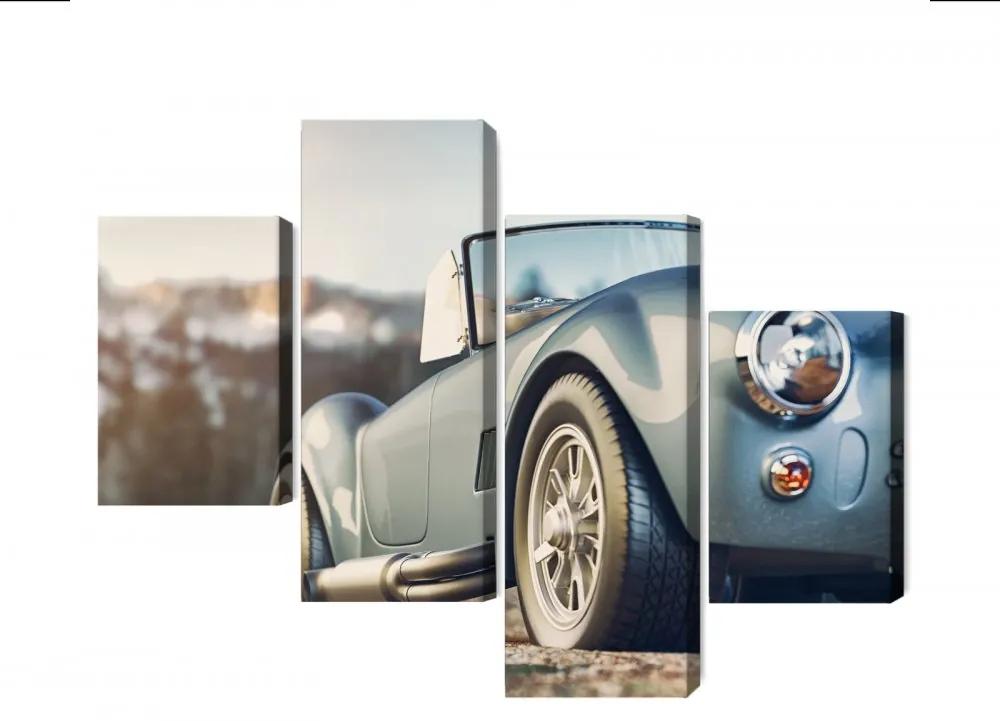 Vícedílný obraz Klasické Retro Auto Nedostatek Nedostatek Přírodní plátno 80x50