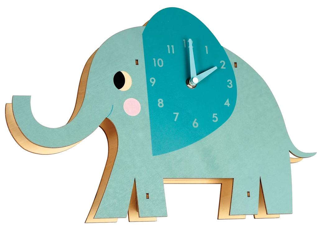 Rex London Dětské nástěnné hodiny ve tvaru slona Elvis the Elephant27370