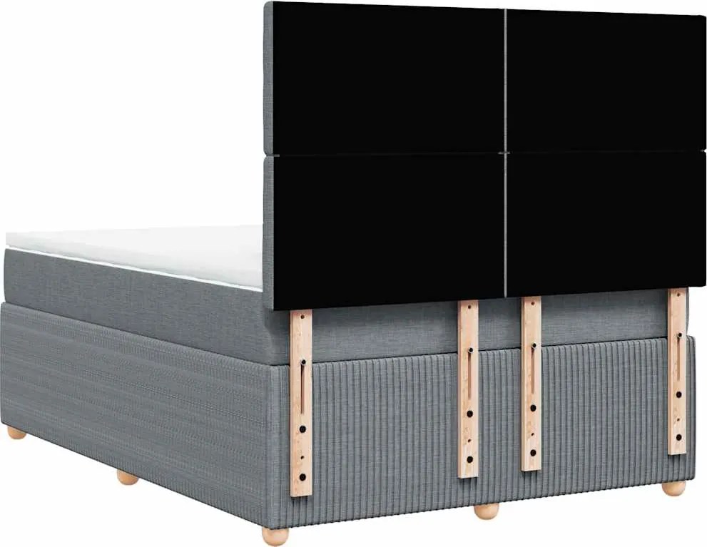 Box spring postel s matrací světle šedá 140 x 200 cm textil 3292093