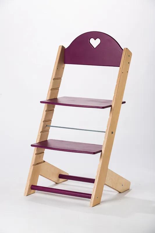 Lucas Wood Style rostoucí židle MIXLE -  přírodní/fialová rostoucí židle MIXLE: Medvídek
