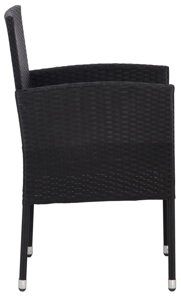 Zahradní židle 2 ks polyratan černé - Default Title