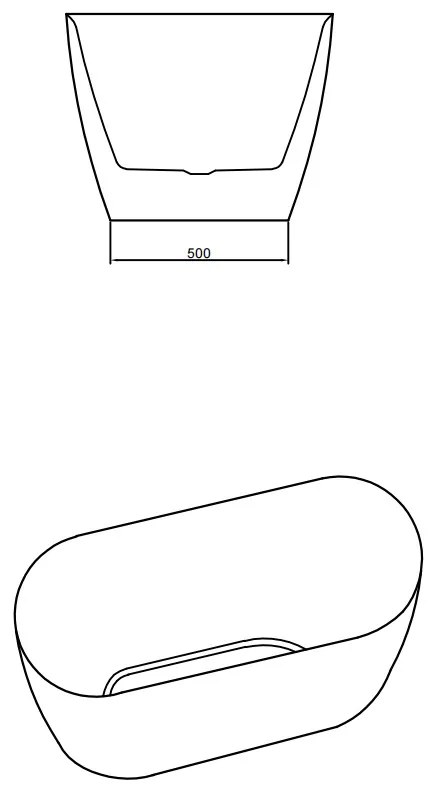 BPS-koupelny Volně stojící akrylátová vana HYD-CES518C 170x75 bílá, odtokový komplet černý