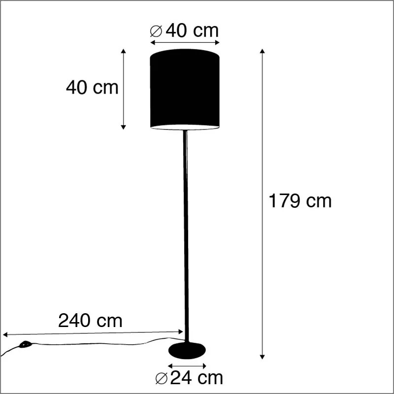 Botanická stojací lampa zlatá s motivem motýla 40 cm - Simplo