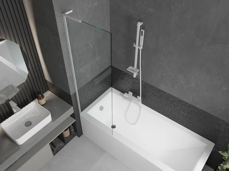 Mexen Next L, 1-křídlová vanová zástěna 60 x 150 cm, 6mm čiré sklo, bílý profil, 895-060-000-03-00-20