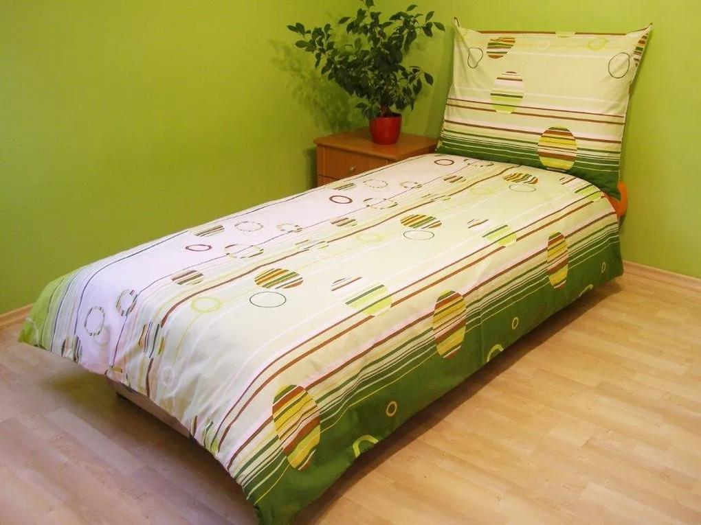 Brotex Přehoz přes postel jednolůžkový Kruhy zelené, Výběr rozměru: 140x200cm