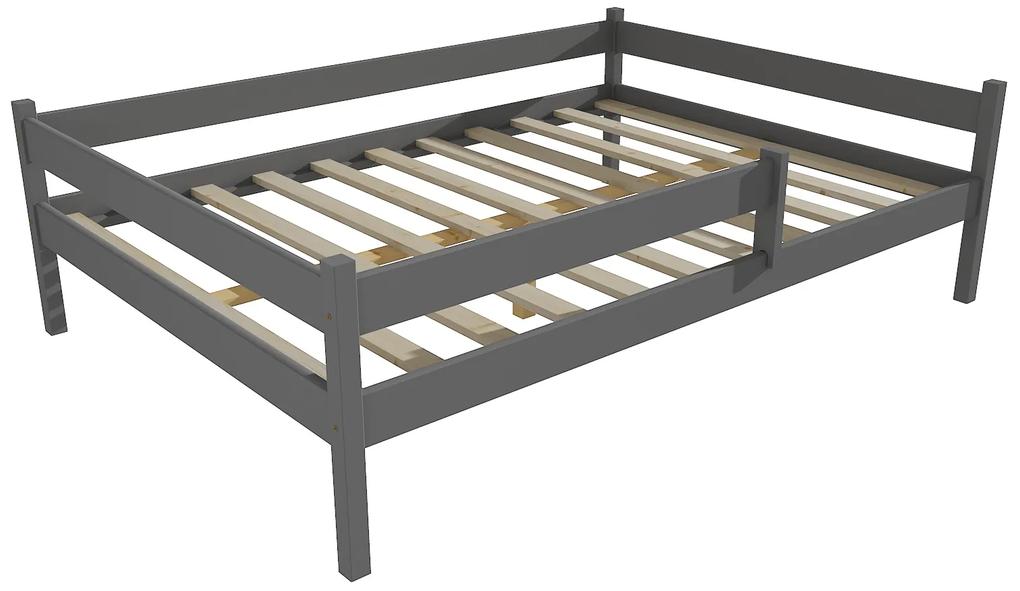 Vomaks Dětská postel DP 027 XL se zábranou Rozměr: 120 x 200 cm, Barva: surové dřevo
