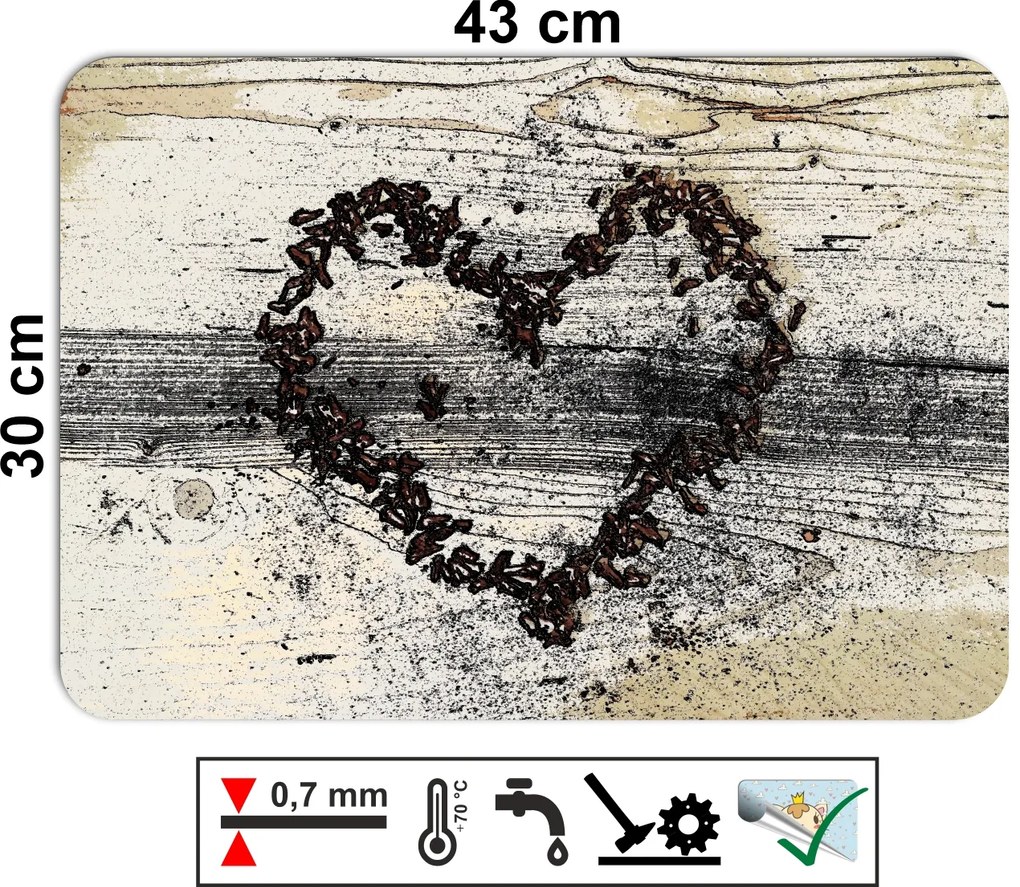 PokojovaDekorace.cz, Valentýnské prostírání - 014, Kávové srdce, 43x30cm