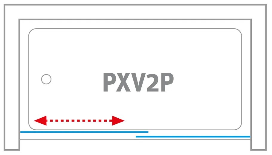 Vanová zástěna s posuvnými dveřmi PXV2(L/P) 1580–1630 650 Transparent Brillant Levá PXV2L /1600 451-160000L-00-02