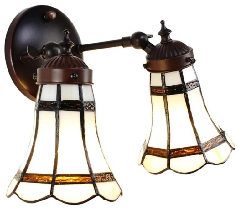 Nástěnná lampa Tiffany s bílými stínidly BrownLine – 30x23x23 cm