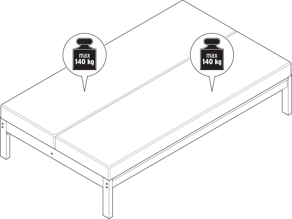 Tchibo - Zahradní lavice 2 v 1 – dvojité lehátko - barva: šedá