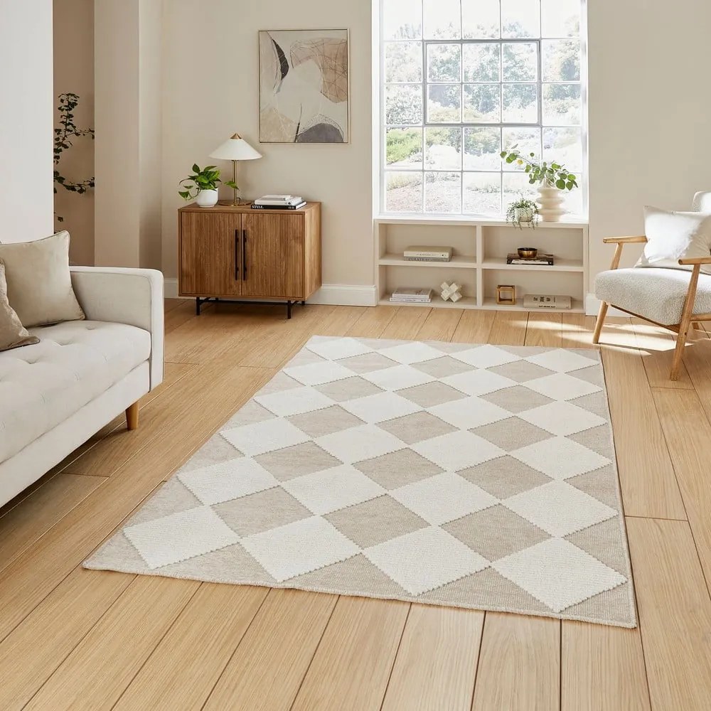 Bílo-béžový pratelný koberec 160x230 cm Lyna Beige&amp;White – Think Rugs