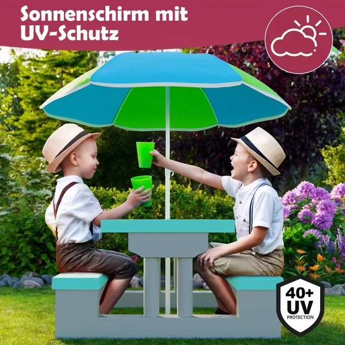 Spielwerk Dětské posezení se slunečníkem, modré 109537