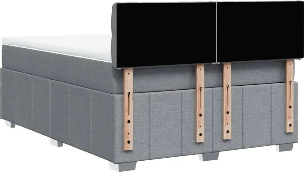 Box spring postel s matrací světle šedá 140 x 190 cm textil 3287070
