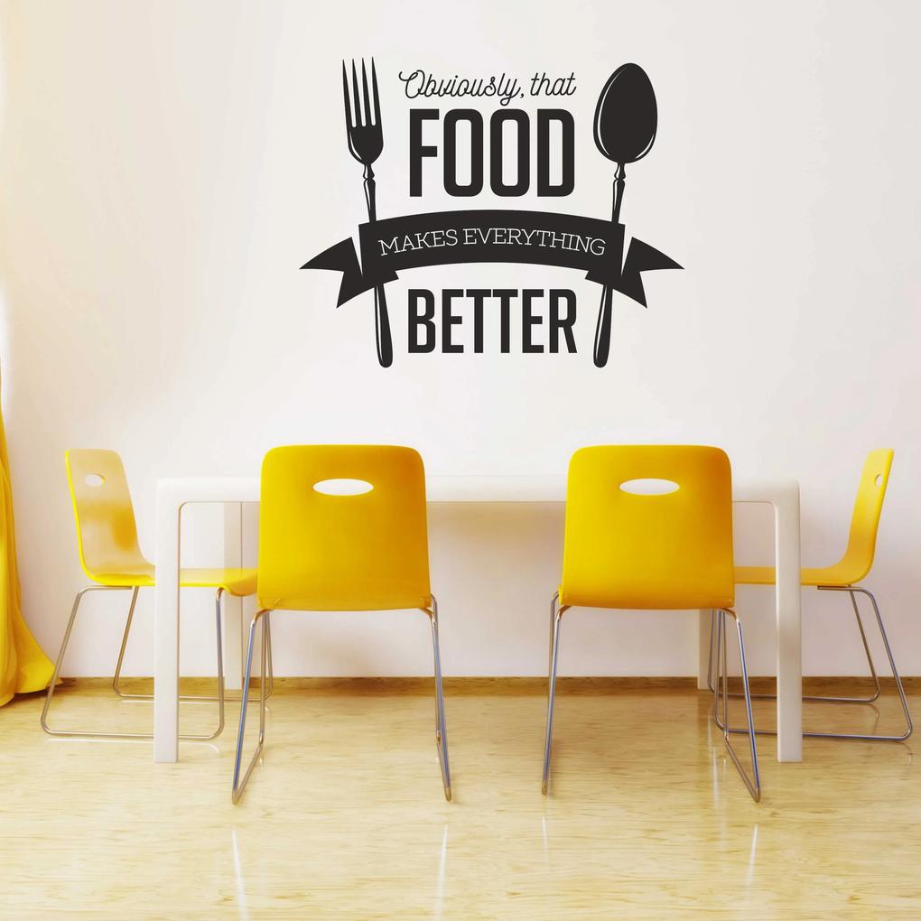 Samolepka na zeď - Better food nápis (60x48 cm) - PopyDesign