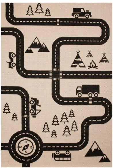 Zala Living - Hanse Home koberce Kusový koberec Vini 103024 Road Map Charly 120x170 cm Rozměr: 120x170
