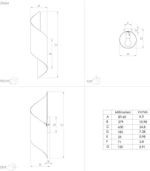 Eglo 39654 - Nástěnné svítidlo JABALOYAS 1xE27/40W/230V