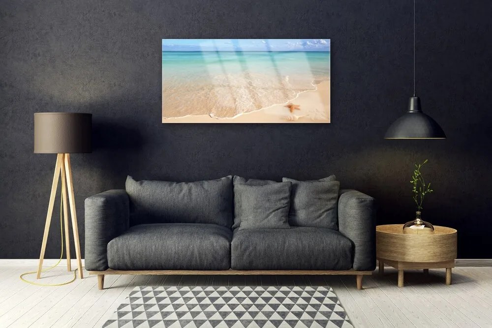 Obraz na skle Pláž Hvězdice Krajina 125x50 cm