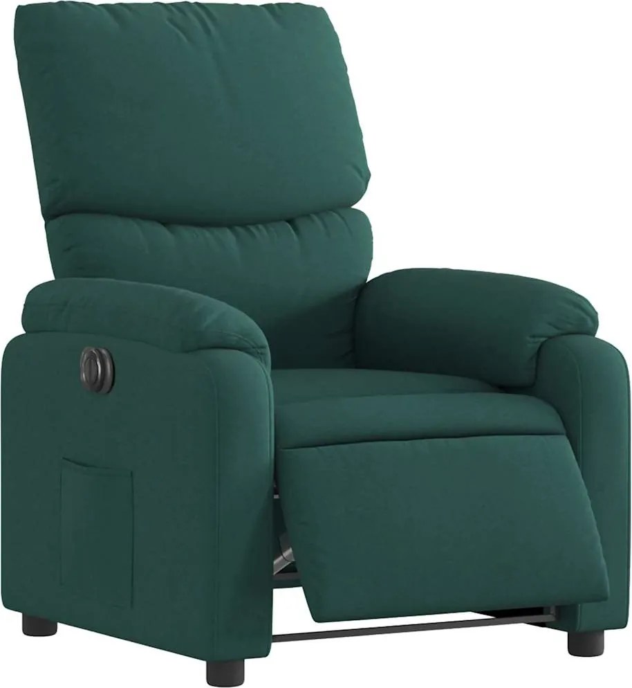 Elektrické polohovací křeslo tmavě zelené textil 3204806