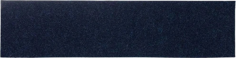 Schodové rohože samolepicí 15 ks 76 x 20 cm tmavě modré obdélníkové 326934