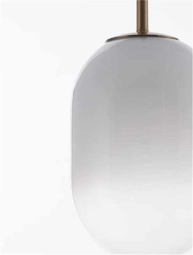 Nova Luce Závěsné svítidlo CHRYSI mosazný zlatý kov a bílé sklo s přechody G9 1x5W