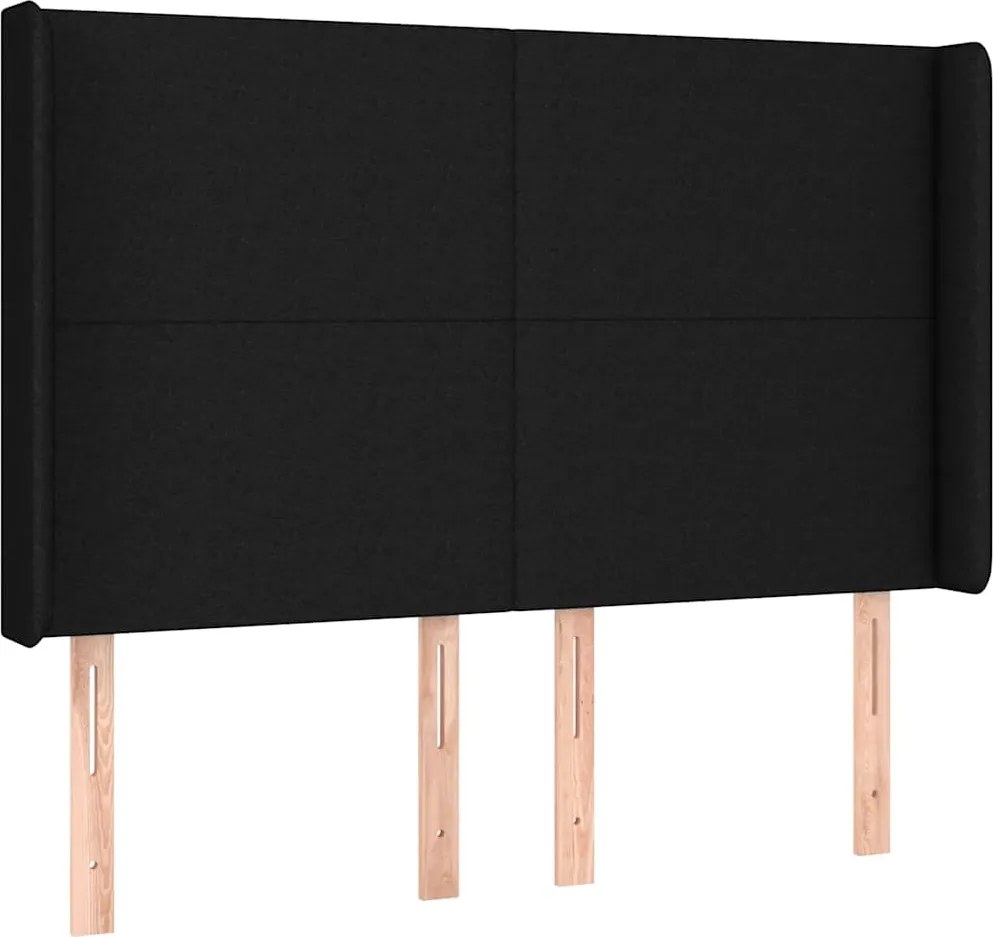 Box spring postel s matrací a LED černá 140x200 cm textil 3138159