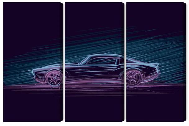 Vícedílný obraz Neonové Svalové Auto Nedostatek Nedostatek Přírodní plátno 60x40